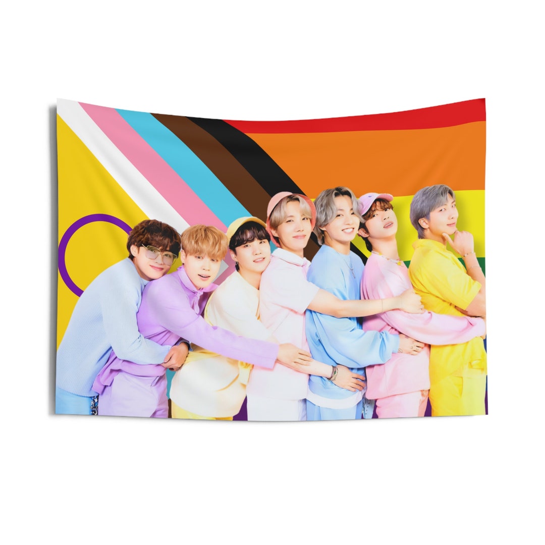 BTS Cute Group Photo Pride Flag BTS Members Kpop Pride Banner - Etsy