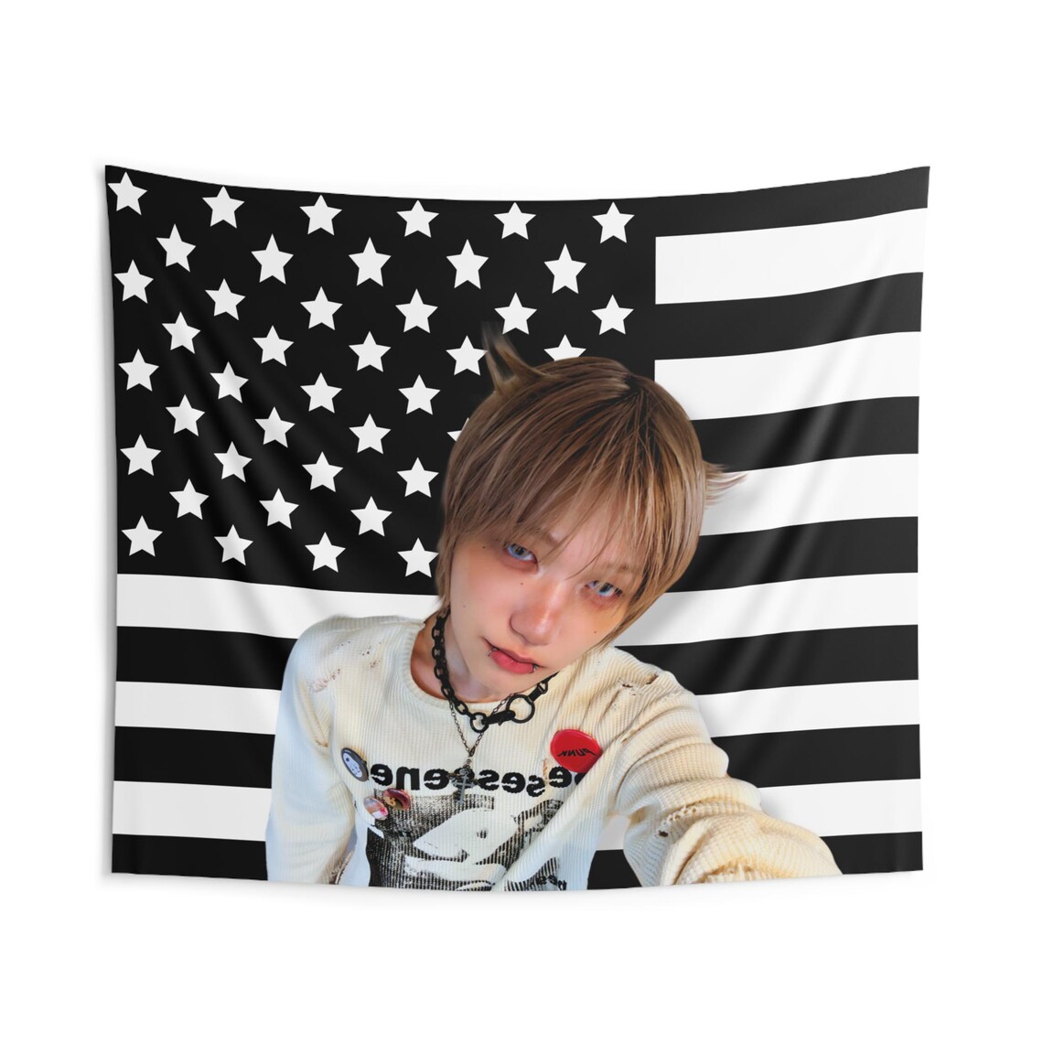 P1h Jongseob Horns America Flag Banner, P1harmony Members Kpop Flag ...