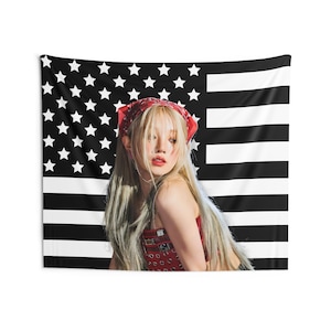 Gidle Yuqi Freak Black America Flag Banner, G Idle Yuqi Album Kpop Flag ...