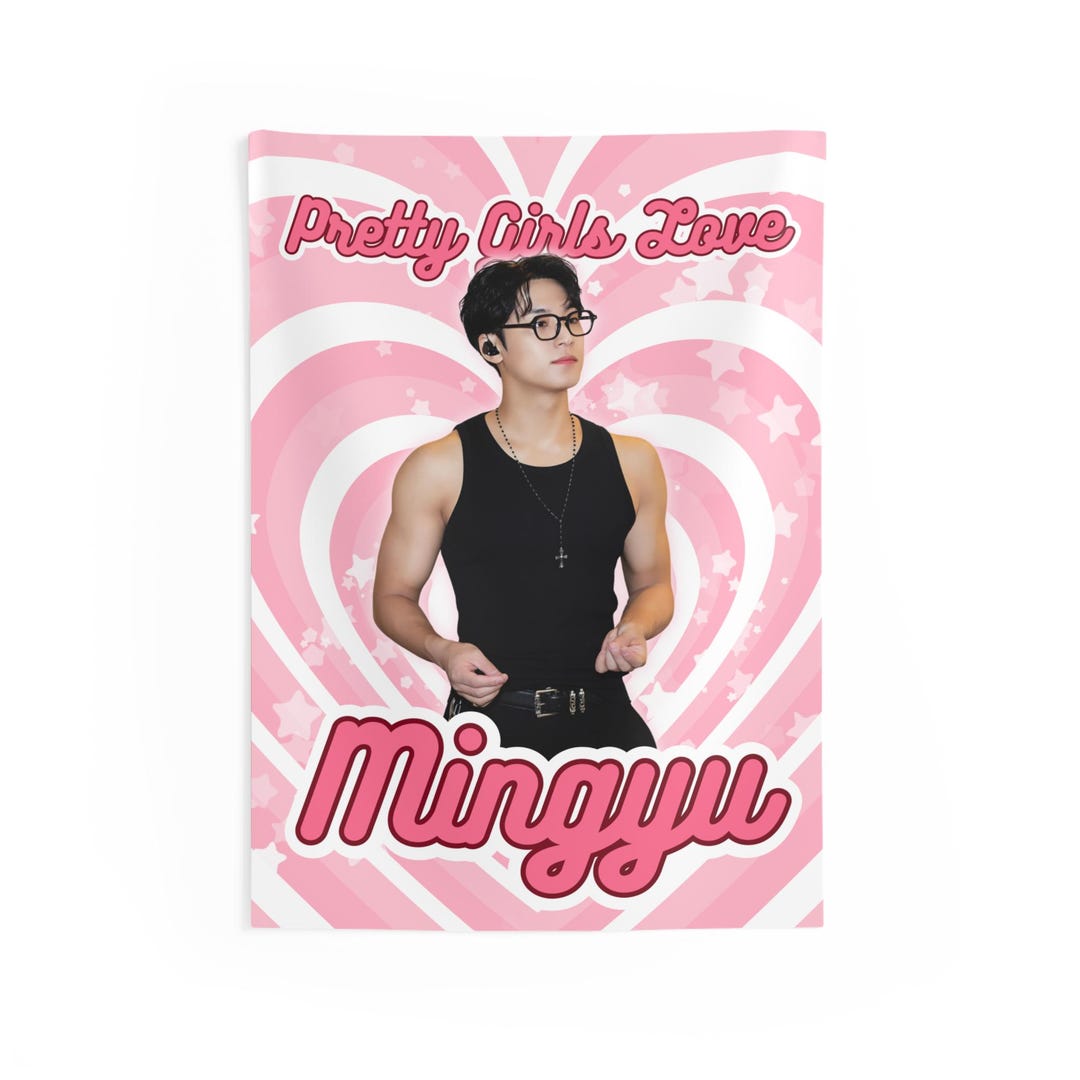 Svt Mingyu Pretty Girls Concert Banner, Seventeen Members Kpop Flag ...