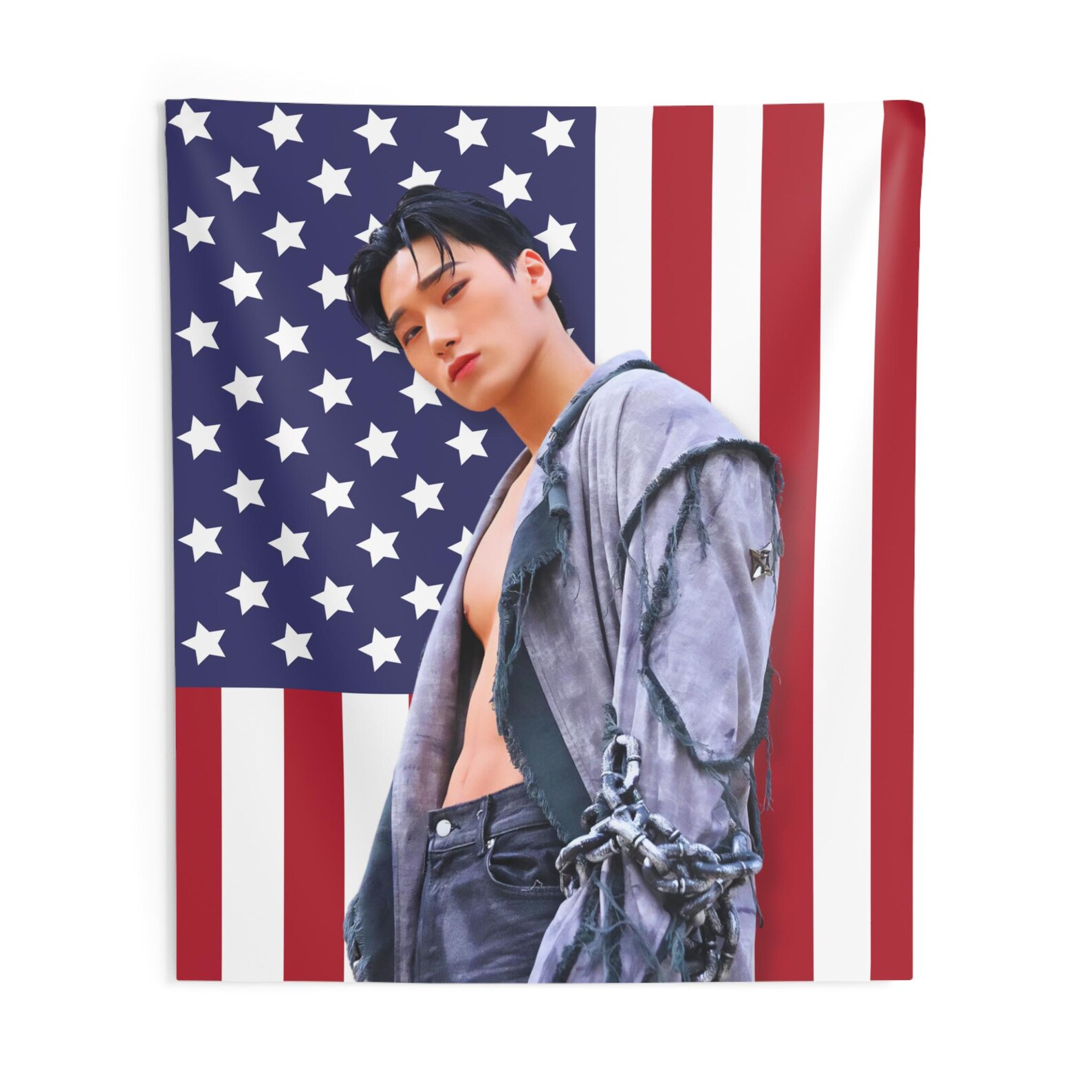 Ateez San Abs Warriors Flag Banner, Ateez San Kpop American Flag ...