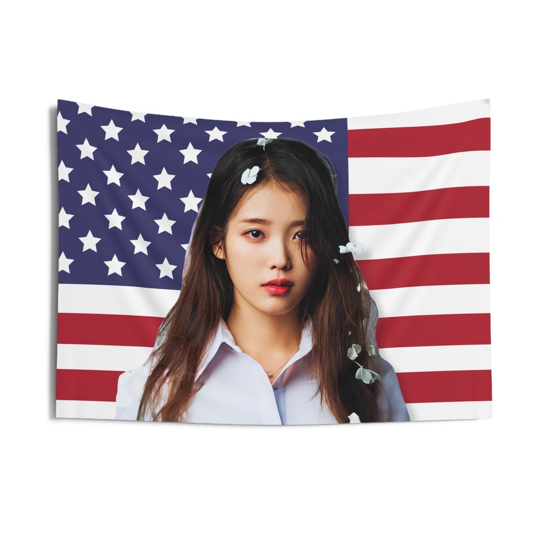 Kpop IU Magazine America Flag, IU Concert Tour 2024 Kpop Flag Tapestry ...