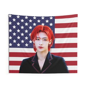 Zb1 Ricky Red Hair America Flag, Zerobaseone Members Kpop Flag, Zb1 ...