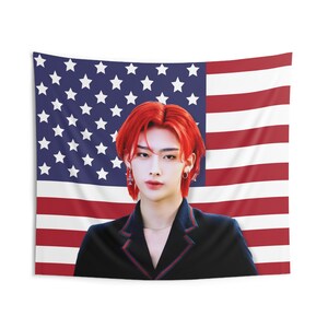 Zb1 Ricky Red Hair America Flag, Zerobaseone Members Kpop Flag, Zb1 ...