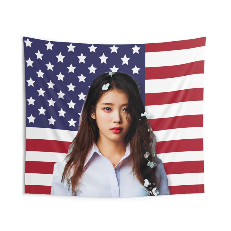 Kpop IU Magazine America Flag, IU Concert Tour 2024 Kpop Flag Tapestry ...