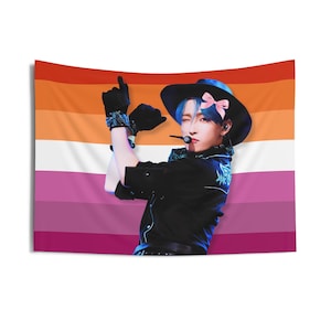 Ateez Hongjoong Cowboy Lesbian Flag, Ateez Members Kpop Flag, Ateez ...