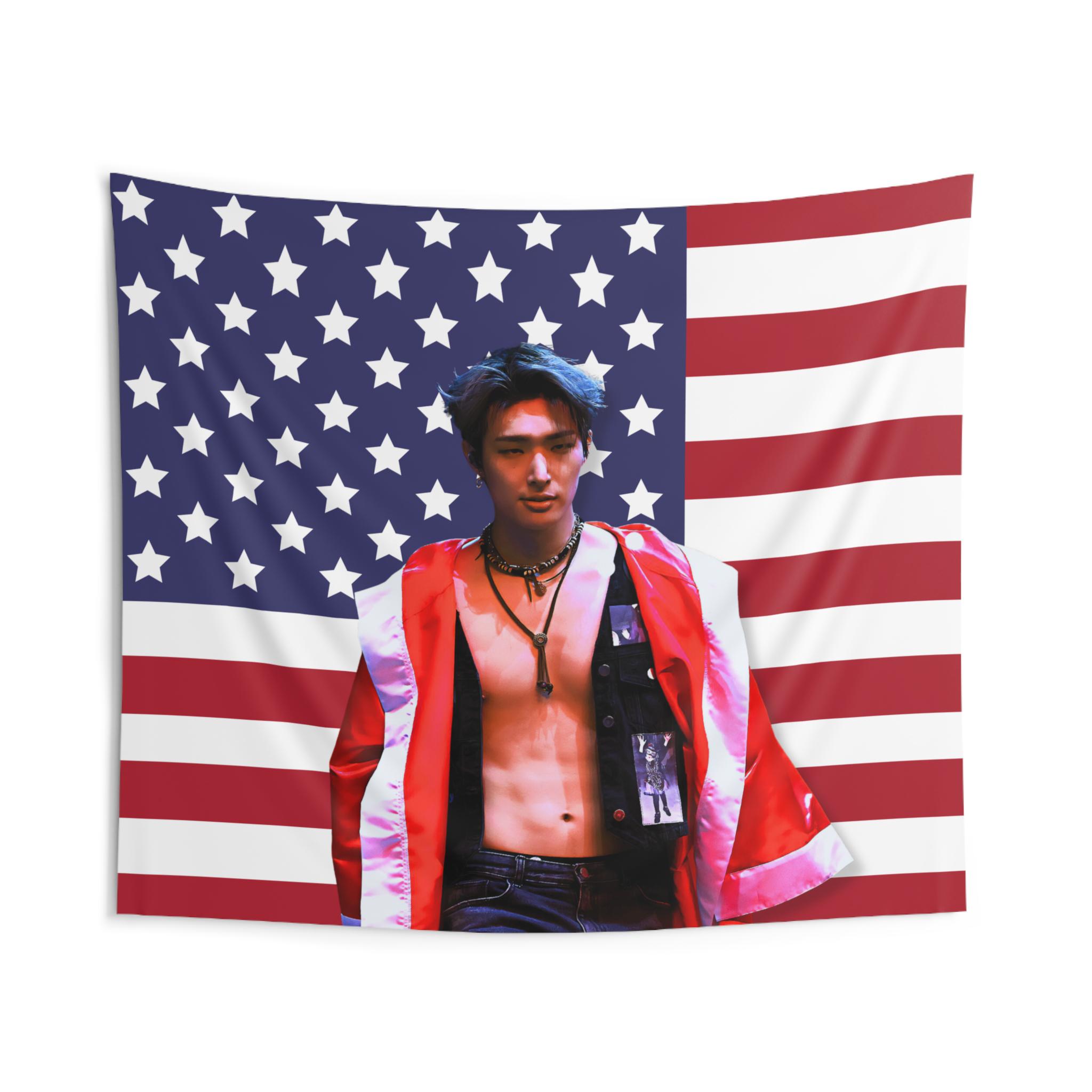Ateez Mingi Abs 2023 Photo Flag Banner, Ateez Mingi Kpop Flag Tapestry ...