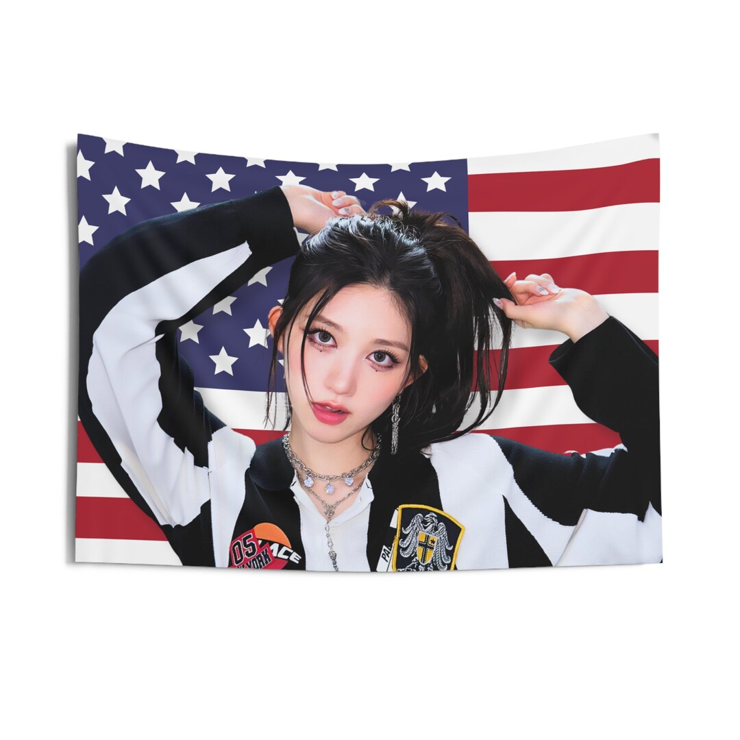 Ive Gaeul Baddie America Flag Banner, Ive Concert Tour 2024 Kpop Flag ...