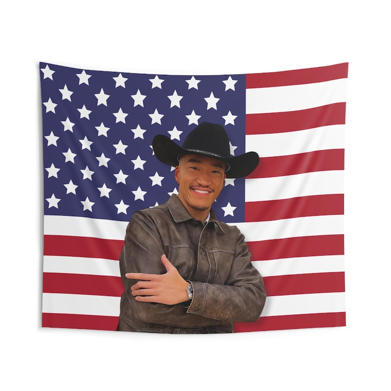 PSYCHIC FEVER Tsurugi America Flag, Tsurugi Cowboy Hat Jpop Flag, Just ...
