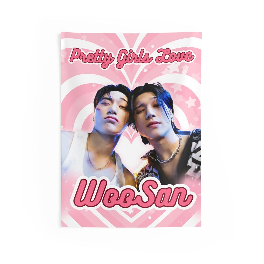 Ateez Woosan Pretty Girls Concert Banner, Ateez Wooyoung San Kpop Flag ...