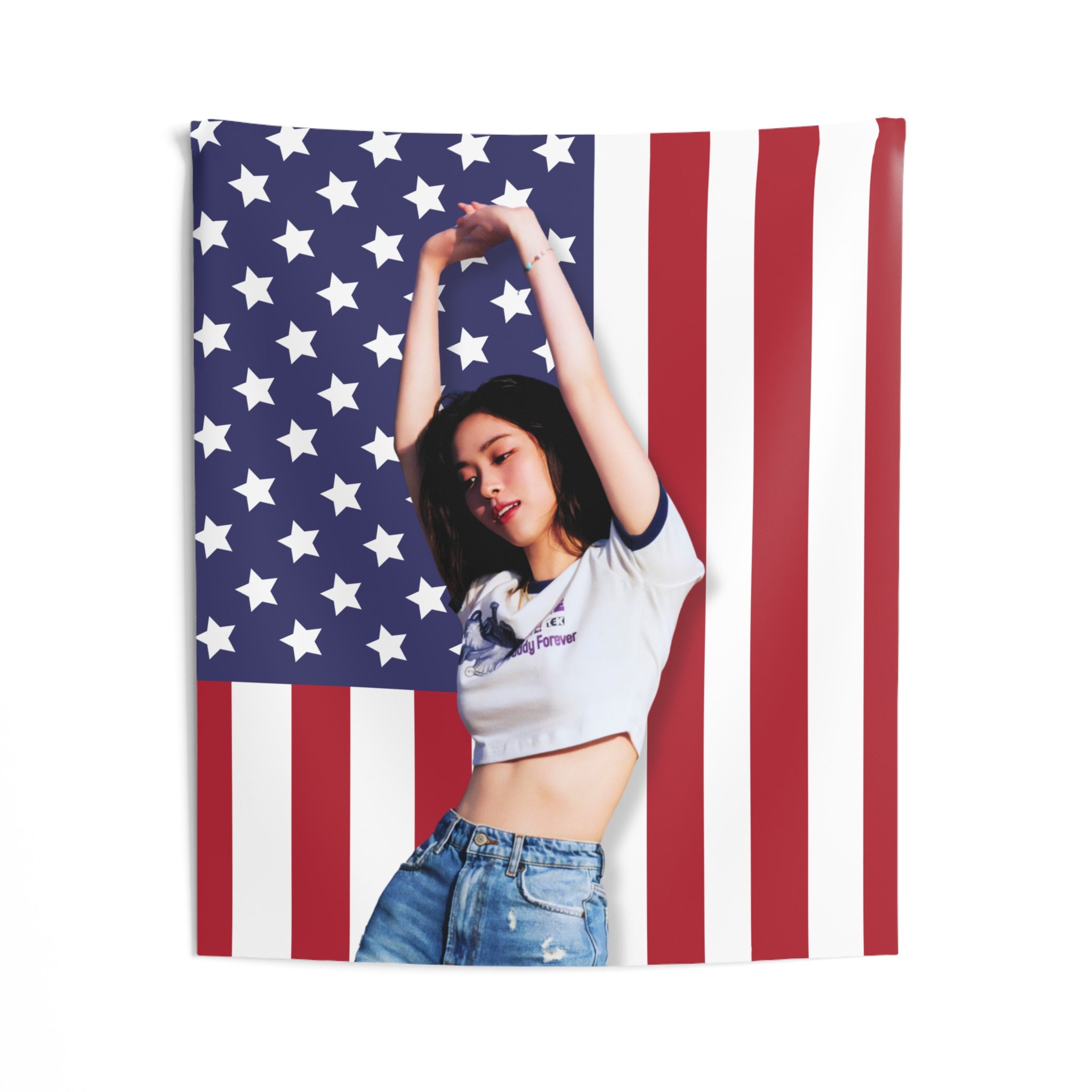 ITZY Ryujin America Flag Banner, Itzy World Tour Kpop Flag, Born to Be ...