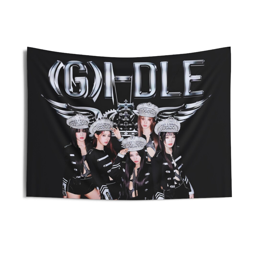 G I-dle Super Lady Black 2nd Album Flag, G Idle Members Kpop Flag, G ...