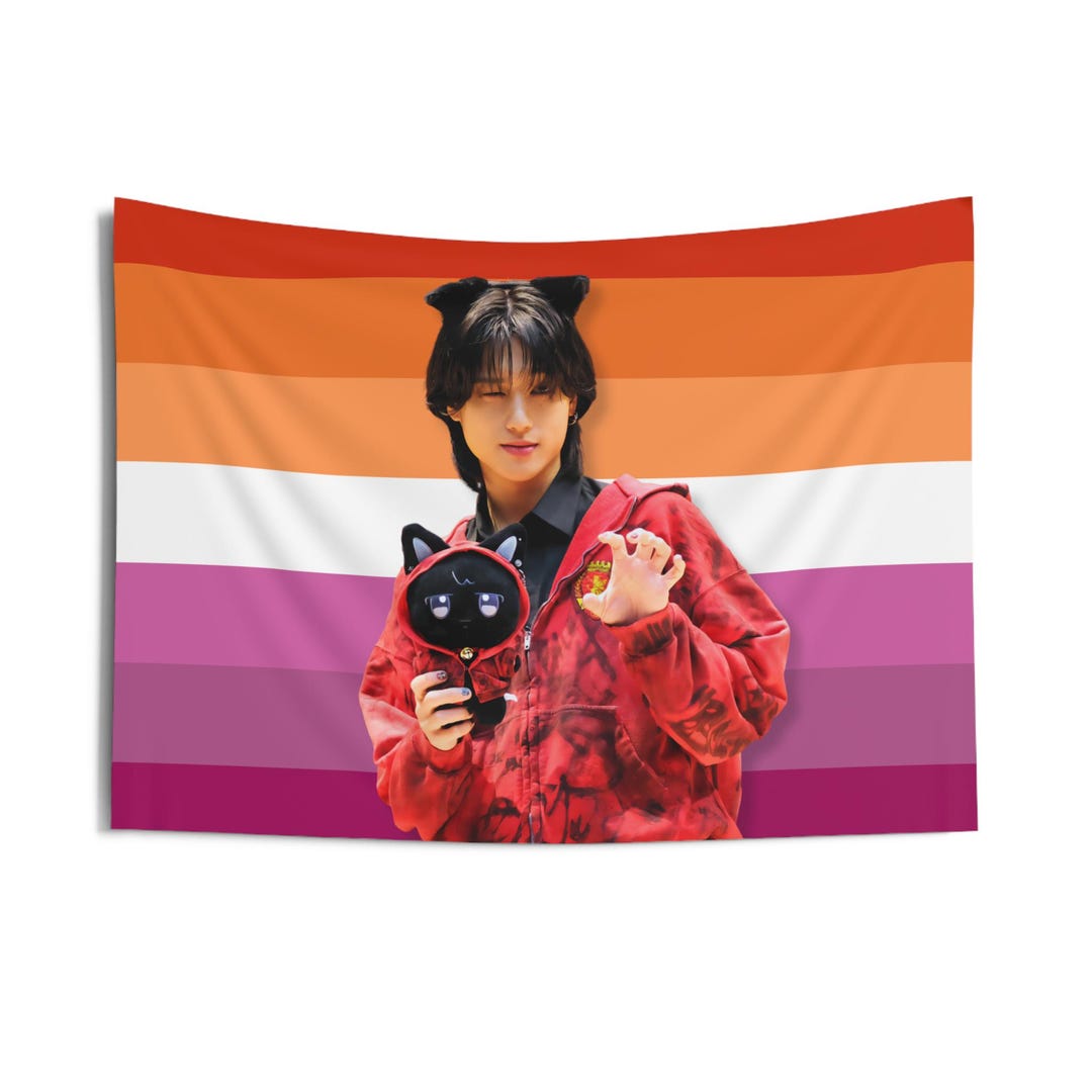 Ateez Wooyoung Lesbian Flag Concert Banner, Ateez Members Kpop Flag ...