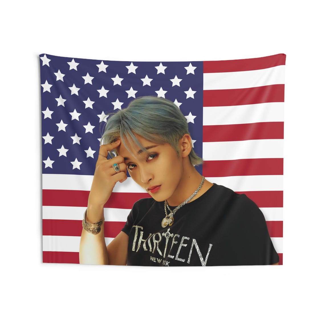 NCT 127 Mark America Flag Banner, NCT Dream Mark Kpop Flag, Nct Members ...