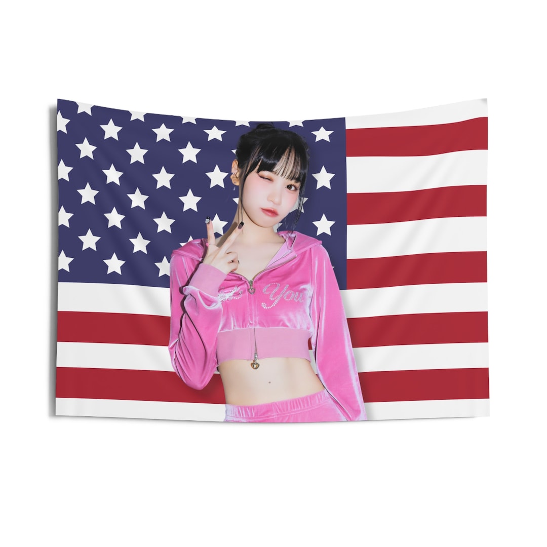 Le Sserafim Chaewon Flag Banner Le Sserafim Chaewon Kpop American Flag