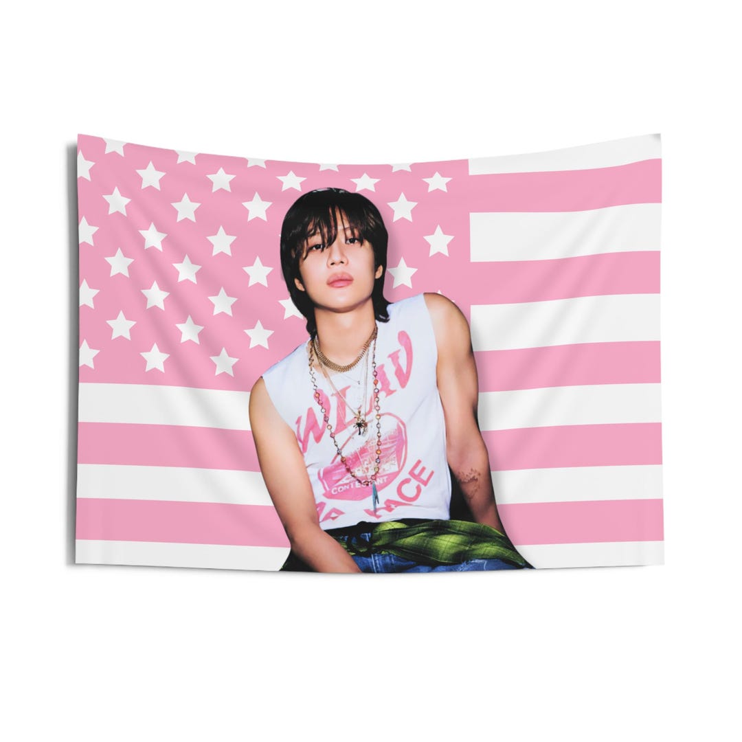 Shinee Taemin Pink America Flag Banner, Taemin Tour Custom Kpop Flag ...
