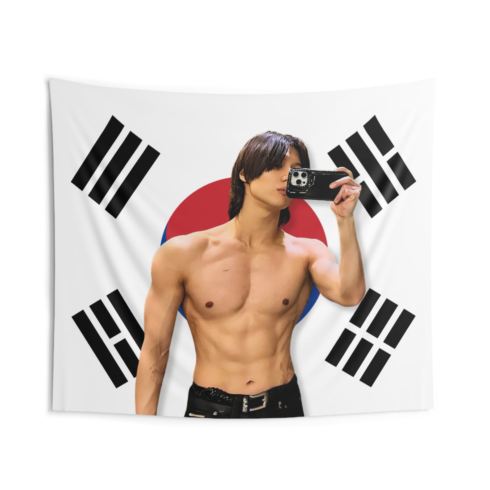 SHINEE Taemin Shirtless Gym Selfie Flag Banner, SHINEE Taemin Kpop Sk ...