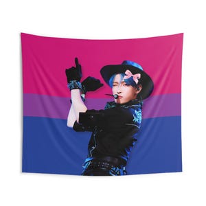 Ateez Hongjoong Cowboy Bisexual Flag, Ateez Coachella 2024 Kpop Flag ...