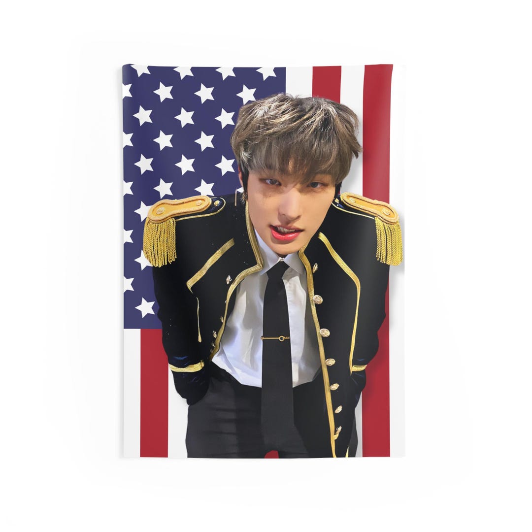 Ateez Mingi Cute Photo Flag Banner, Ateez Mingi Kpop American Flag ...