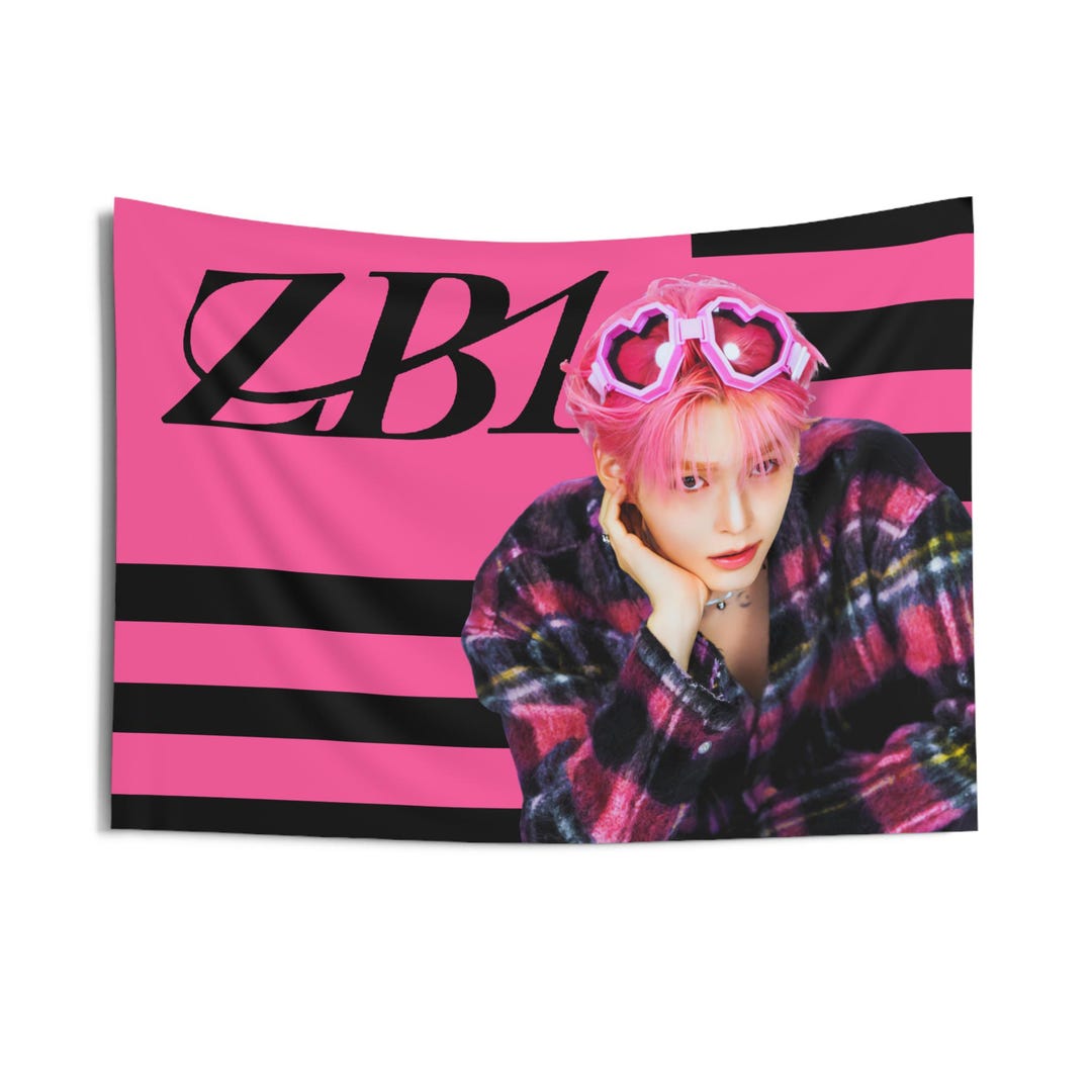 Zb1 Hanbin Pink Hair Concert Banner, Zerobaseone Members Kpop Flag, Zb1 ...