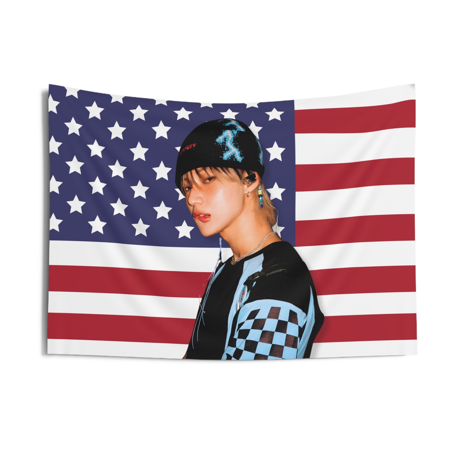 Taemin Shinee Beanie America Flag Banner, Taemin Shinee Kpop Flag ...