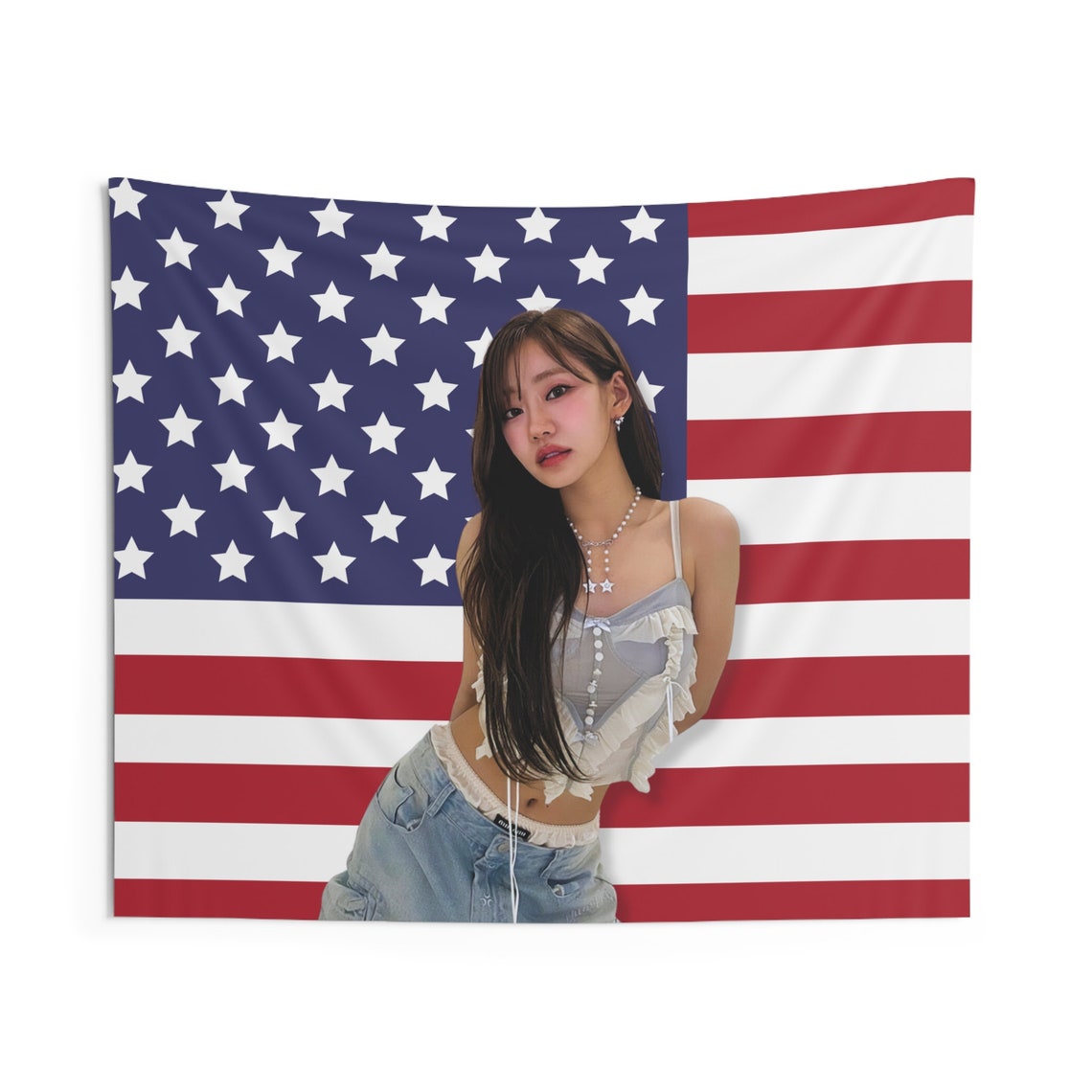 KISS of LIFE Julie America Flag Banner, Kiss of Life Kpop Flag, Nobody ...