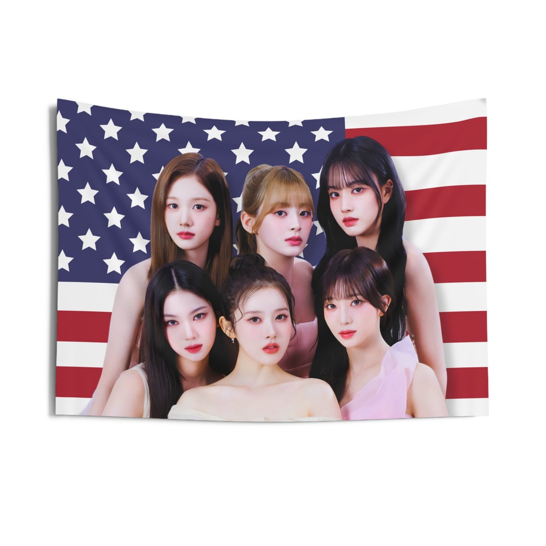 STAYC Members America Flag Banner, STAYC Group Photo Kpop Flag, Stayc ...