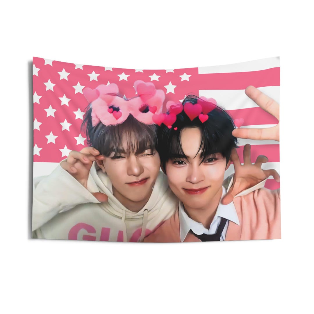 ZB1 Haobin 4cut Pink America Flag, Zerobaseone Members Kpop Flag ...