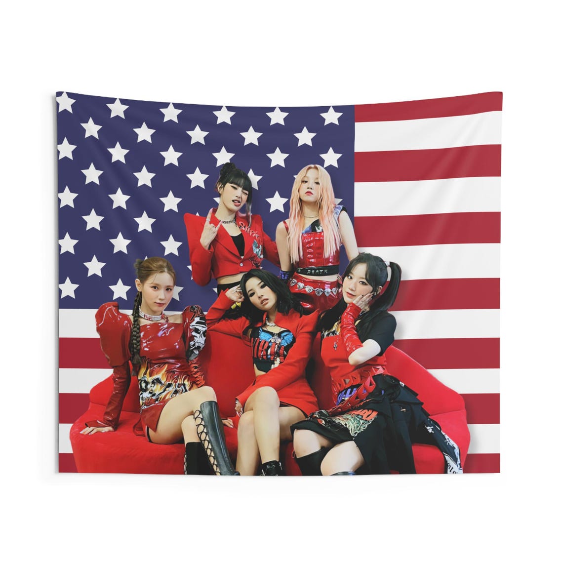 Gidle Members Tomboy America Flag, G Idle Yuqi Album Kpop Flag, G-idle ...