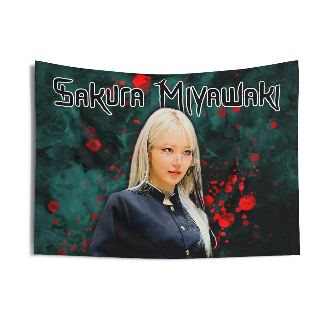 LE SSERAFIM Sakura Anime Flag Banner, Le Sserafim Sakura Smart Kpop ...