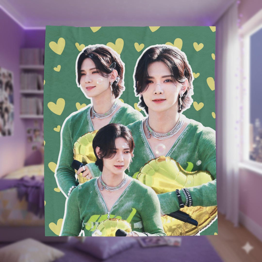 Ateez Yeosang Cute Green Top Blanket, Ateez Yeosang Cute Kpop Merch ...