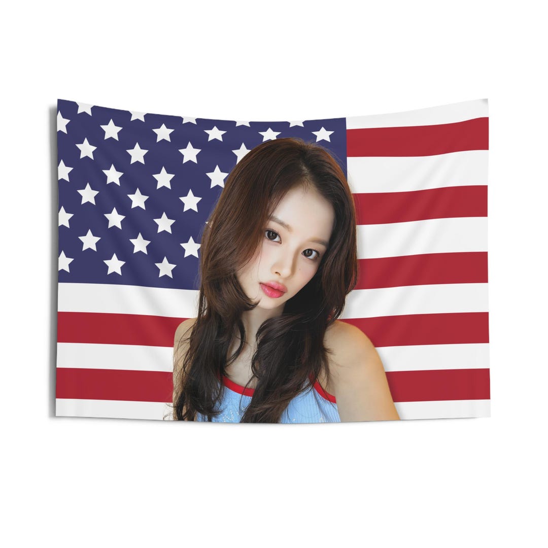 Nmixx Sullyoon Selfie America Flag Banner, Nmixx Members Kpop Flag ...