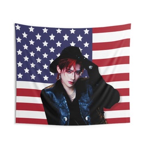 Zb1 Ricky Cowboy America Flag Banner, Zerobaseone Members Kpop Flag ...