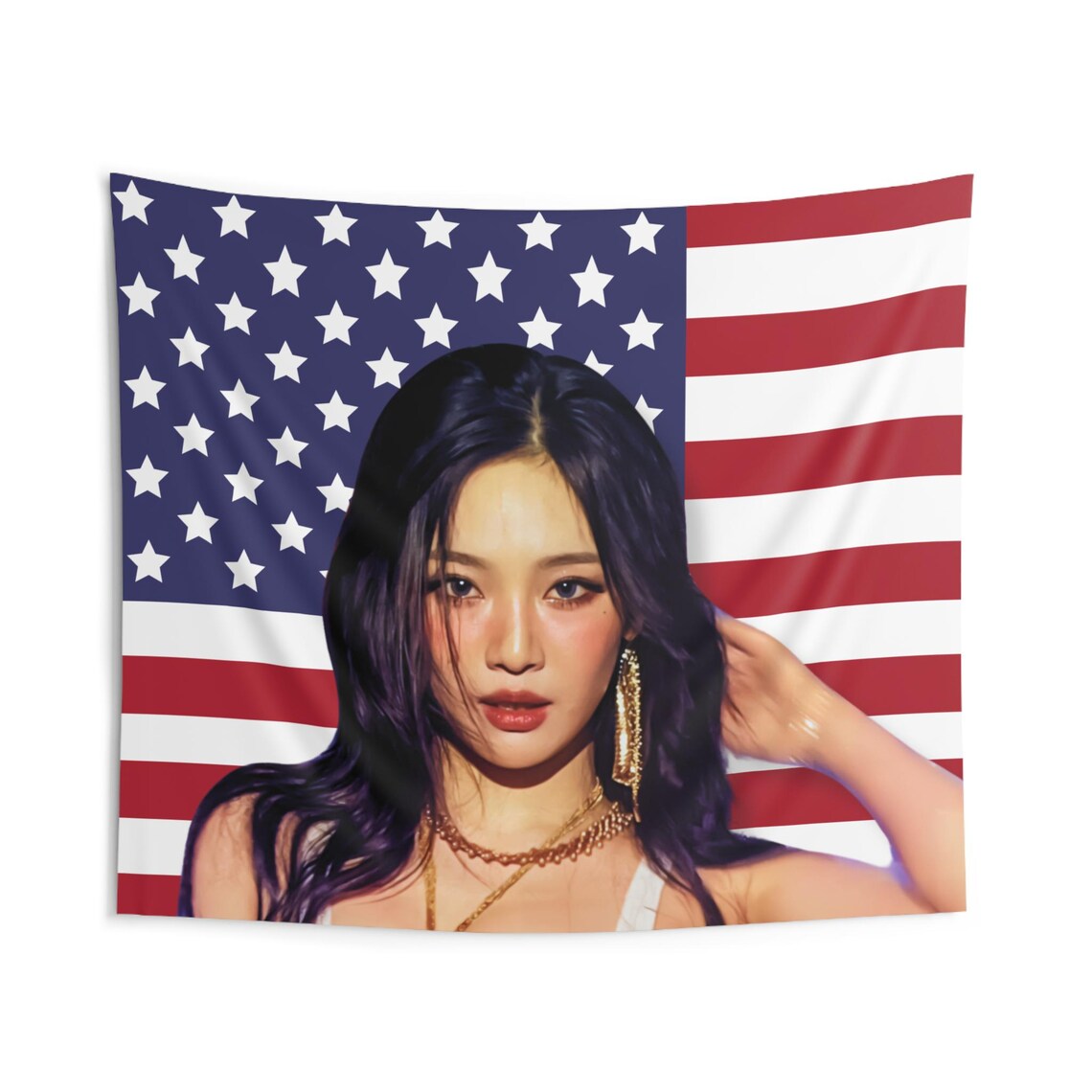 Aespa Ningning Big Screen America Flag, Whiplash Aespa Banner, Aespa ...