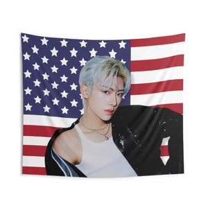 Zb1 Ricky American Flag Tapestry, Kpop Merch Decor - Etsy