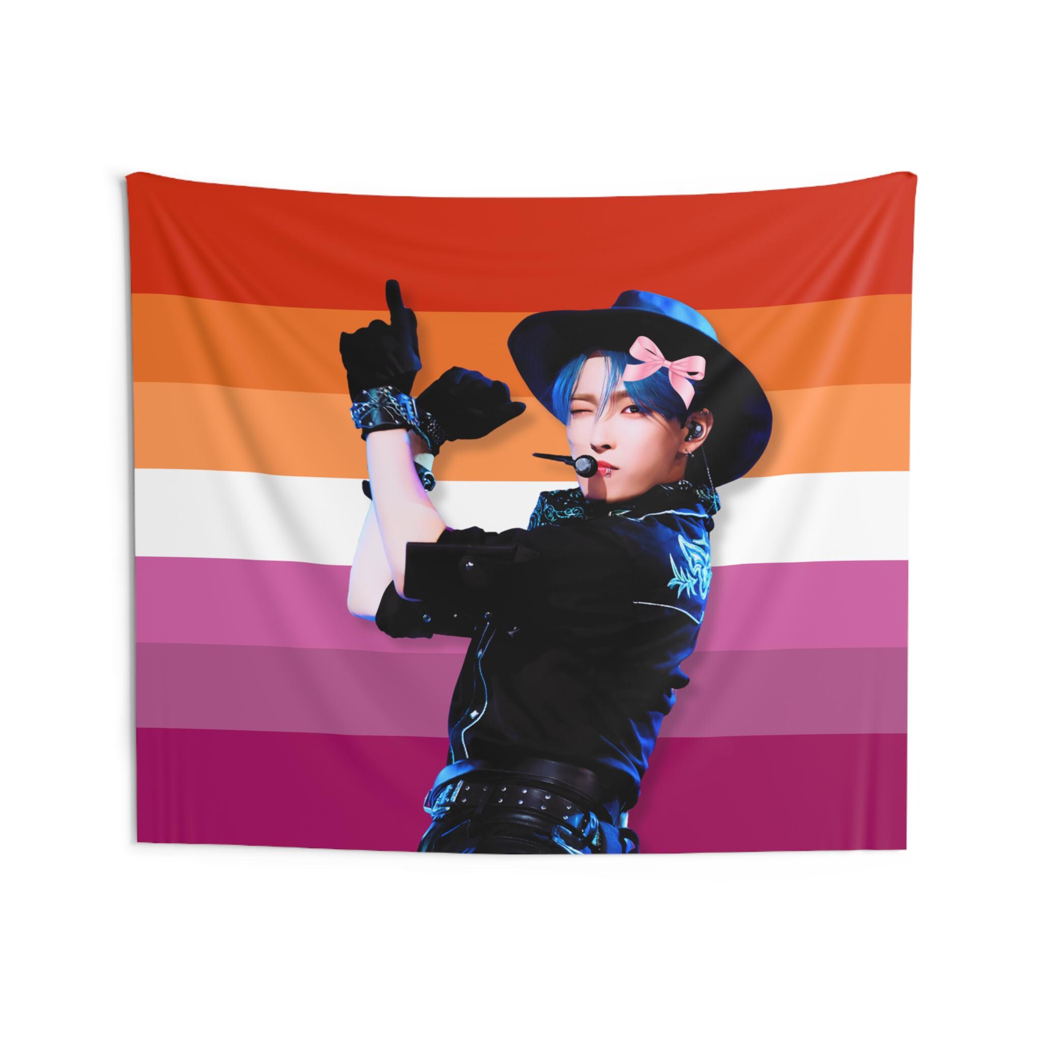 Ateez Hongjoong Cowboy Lesbian Flag, Ateez Members Kpop Flag, Ateez ...