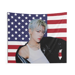 Zb1 Ricky American Flag Tapestry, Kpop Merch Decor - Etsy