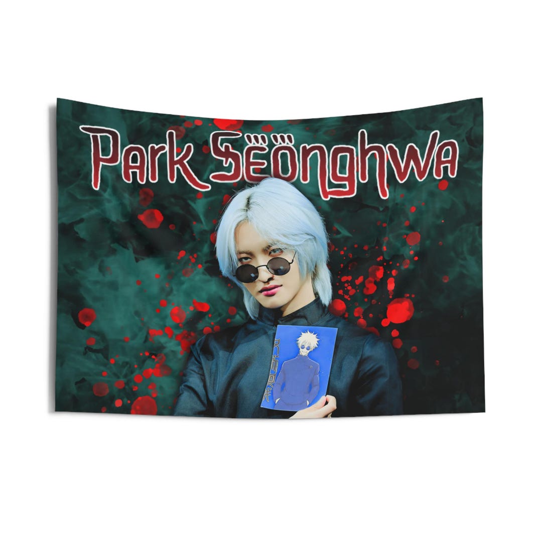 ATEEZ Seonghwa White Hair Anime Banner, ATEEZ Seonghwa Kpop Flag ...