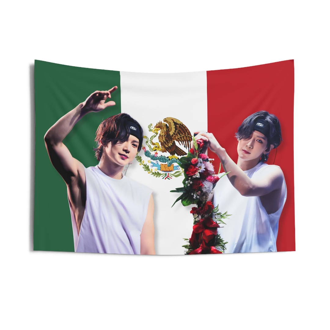 ATEEZ Yeosang Mexico Flag Banner, Ateez Yeosang Biceps Kpop Flag ...