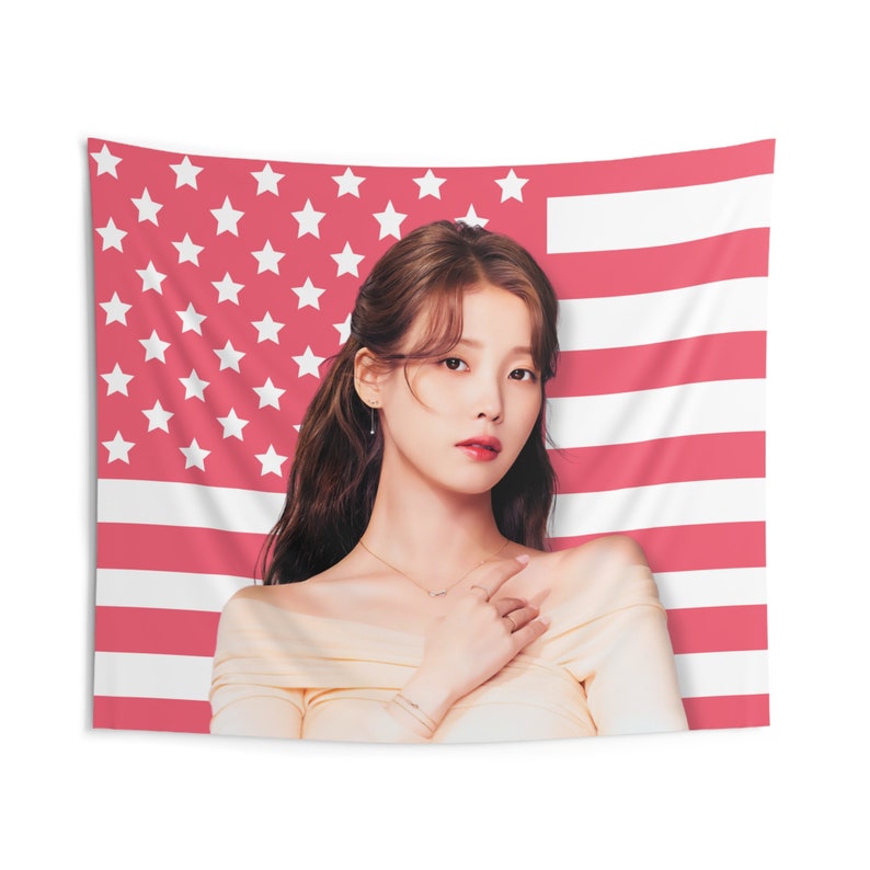 IU Concert Pink America Flag Banner, IU Tour Kpop Flag Tapestry, IU ...