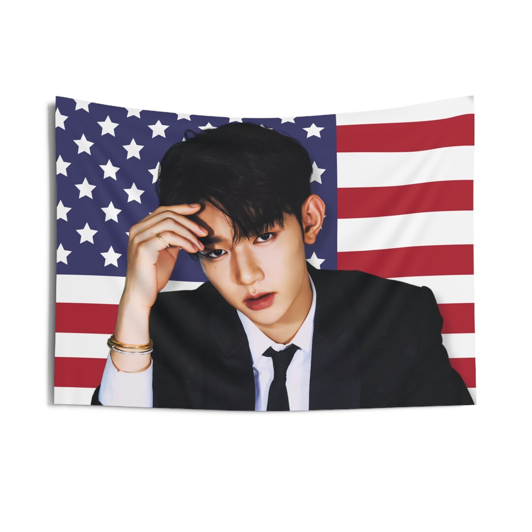 Zb1 Zhang Hao Flag Banner, Zerobaseone Zhang Hao Kpop American Flag ...