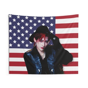Zb1 Ricky Cowboy America Flag Banner, Zerobaseone Members Kpop Flag ...