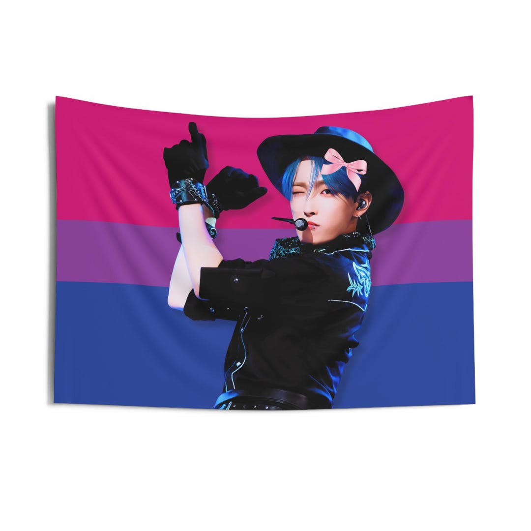 Ateez Hongjoong Cowboy Bisexual Flag, Ateez Coachella 2024 Kpop Flag ...