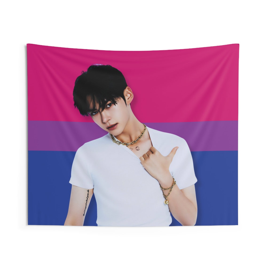 Zb1 Hanbin Flag Banner, Zerobaseone Hanbin Kpop Bisexual Flag Tapestry ...