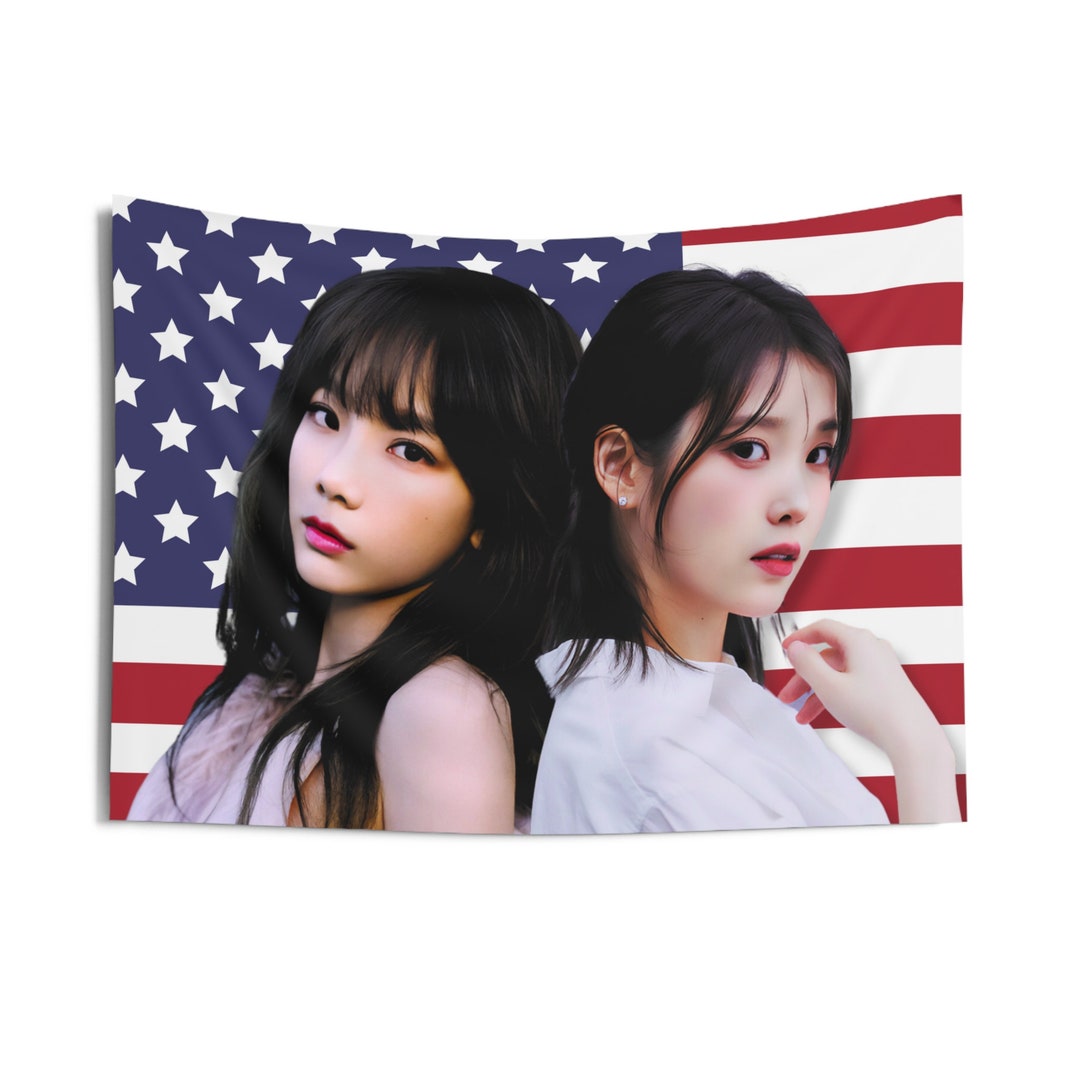 IU and Taeyon America Flag Banner, Iu Taeyon Kpop Flag, Iu Taeyon Kpop ...