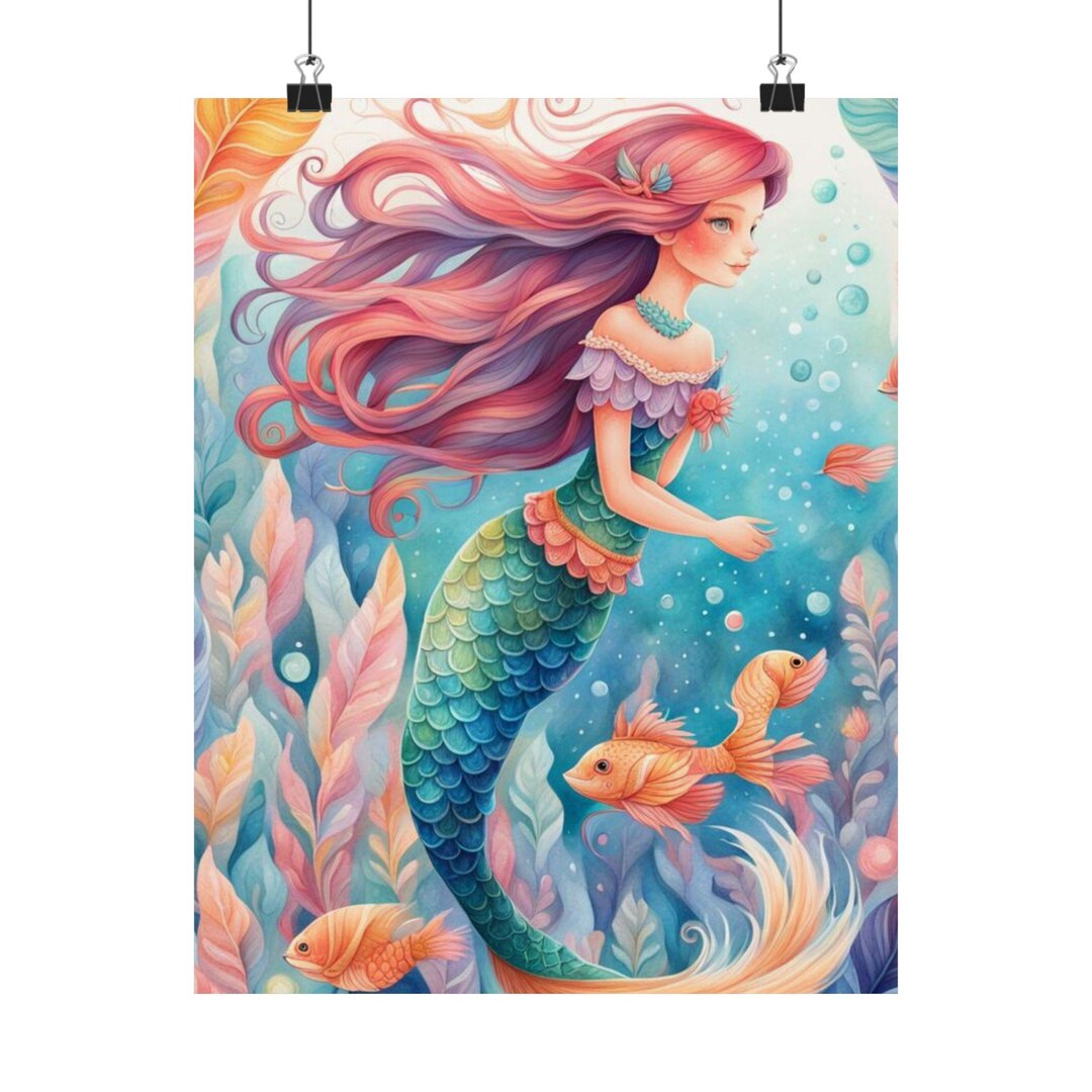 Mermaid Matte Vertical Posters - Etsy