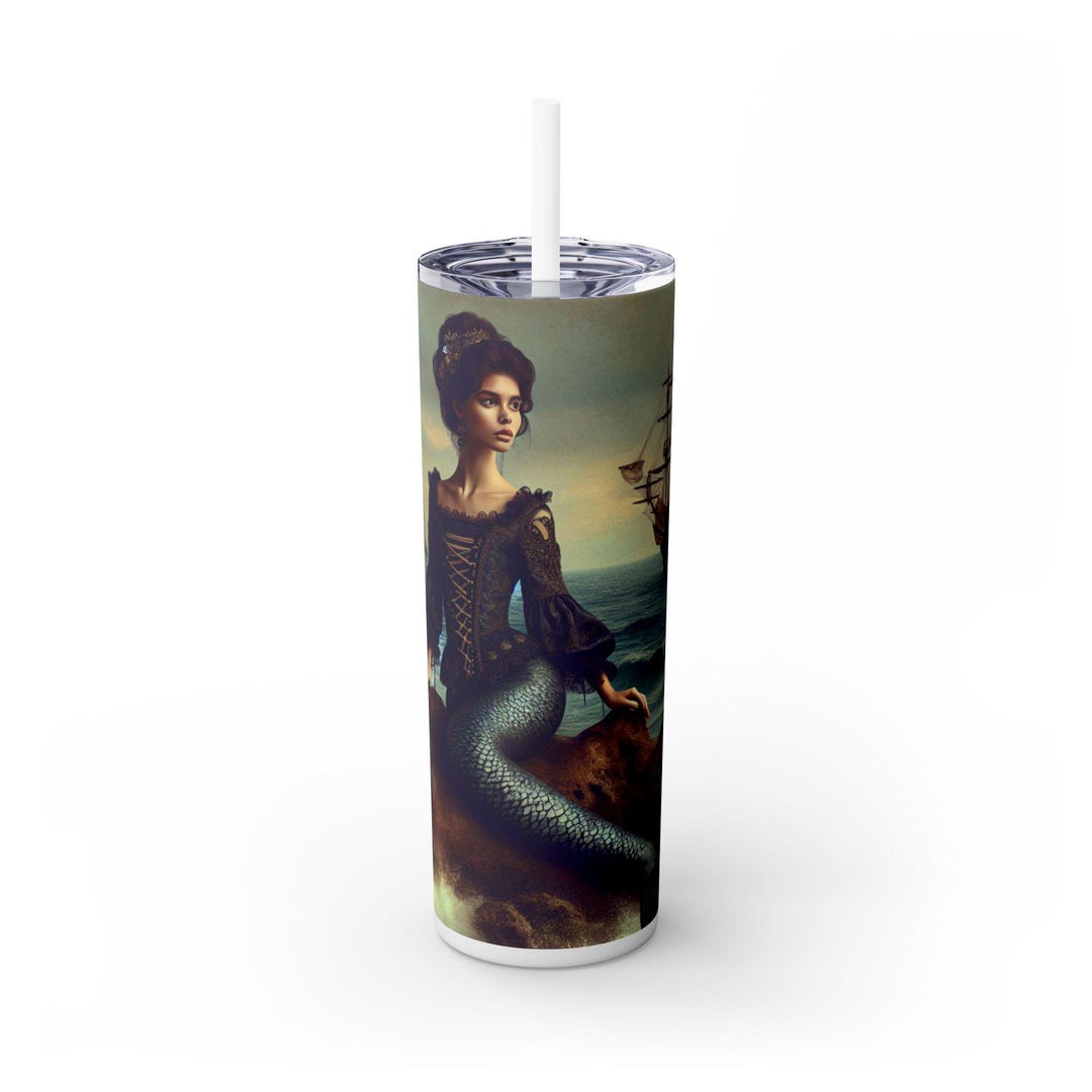 Mermaid Skinny Tumbler With Straw, 20oz - Etsy