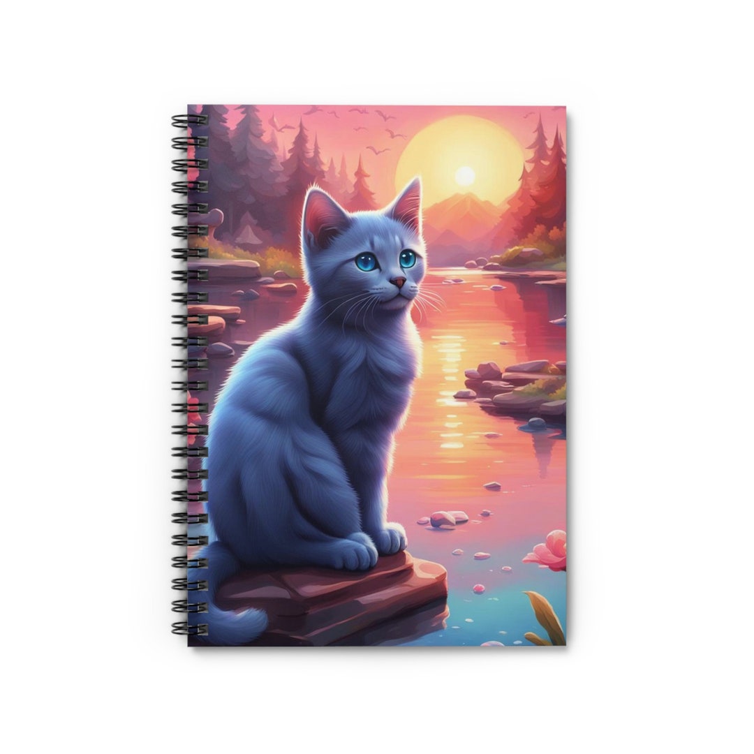 Russian Blue Kitten Spiral Notebook Ruled Line - Etsy