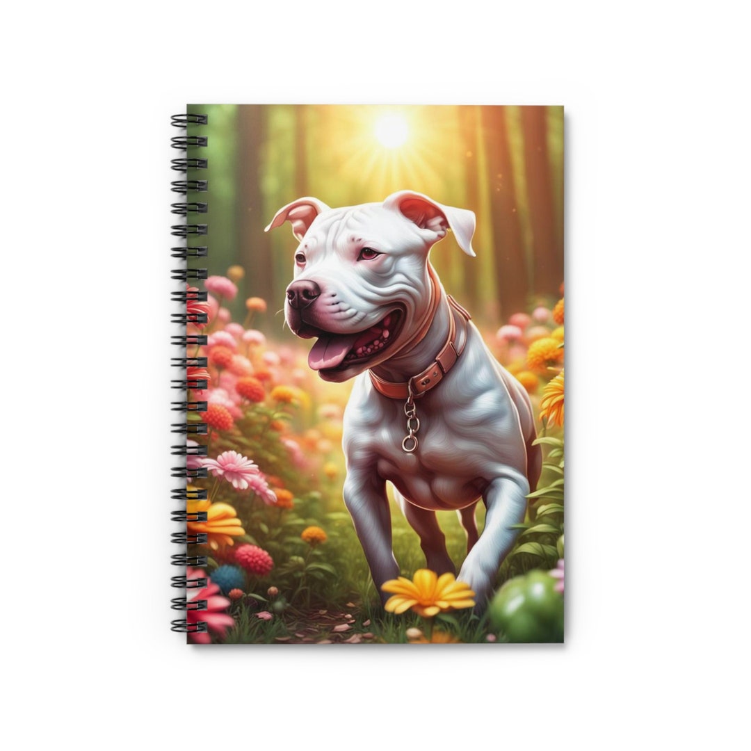 Pit Bull Puppy Spiral Notebook Ruled Line - Etsy