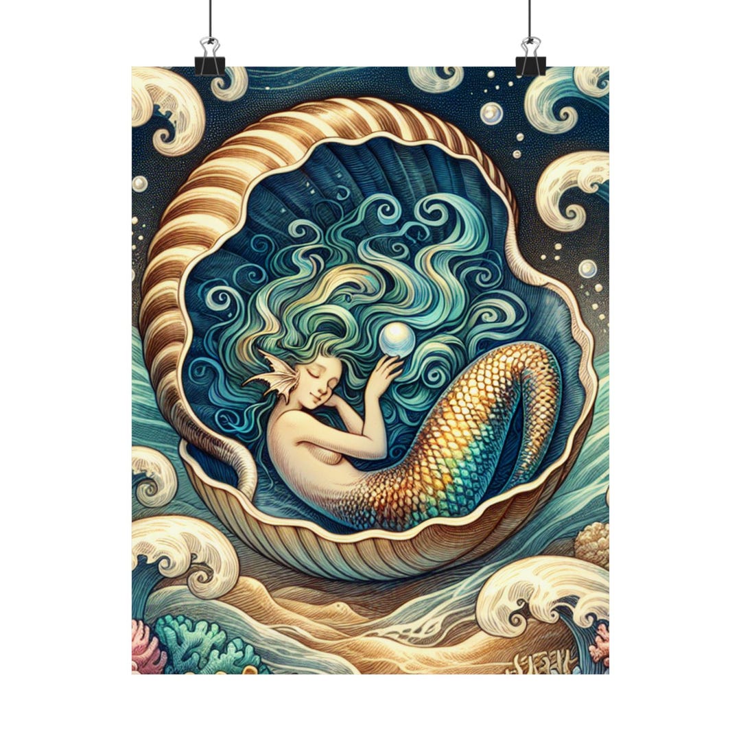 Mermaid Matte Vertical Posters - Etsy